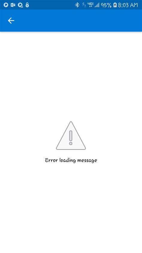 outlook email app for android error loading message content