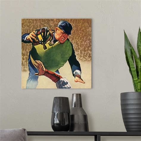 Umpire Holding Mask Wall Art Canvas Prints Framed Prints Wall Peels