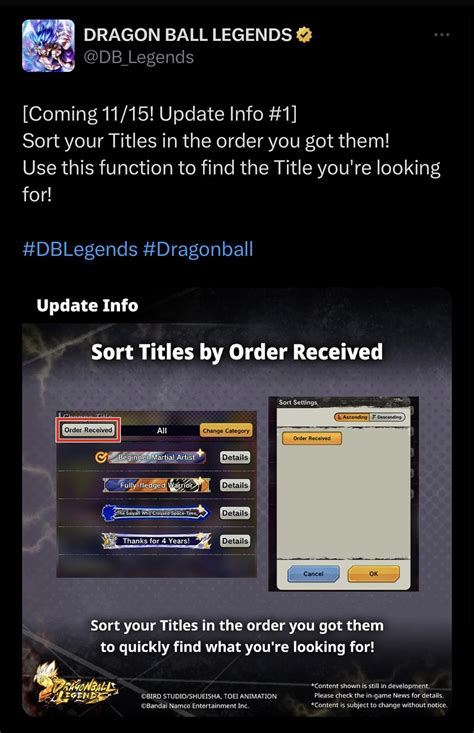 Update Info 1 Tile Sorting Rdragonballlegends