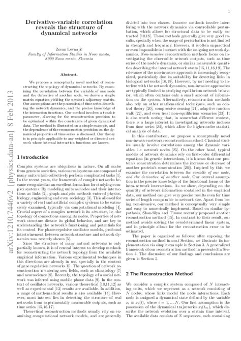 Pdf Reconstructing Complex Networks From Time Series
