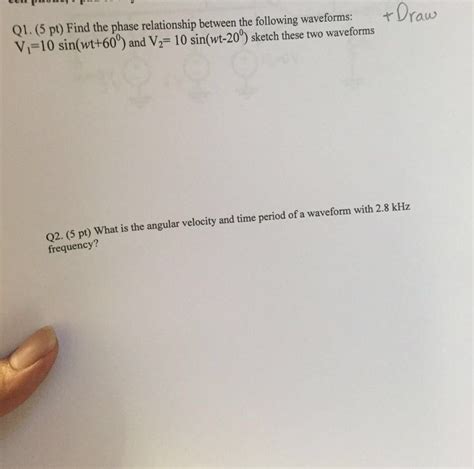 Solved Find The Phase Relationship Between The Following Chegg Com