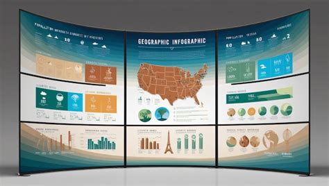 Geographic Infographic Display Board With United States Map And Data