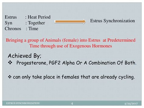 Estrus Synchronization Lecture 5