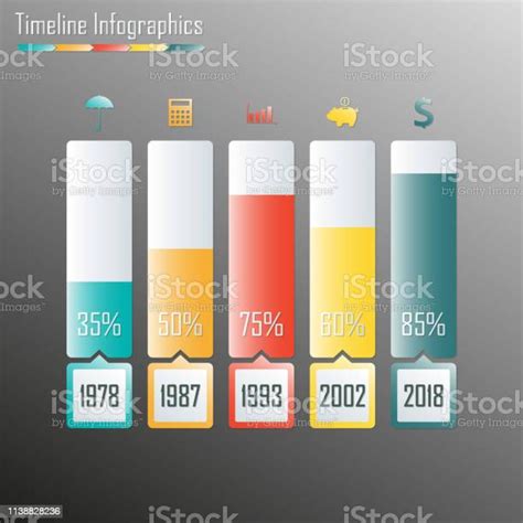 타임 라인 인포 그래픽 마케팅 및 영업 템플릿 비즈니스 인포 그래픽 디자인 요소입니다 화려한 벡터 일러스트 레이 션 0명에 대한