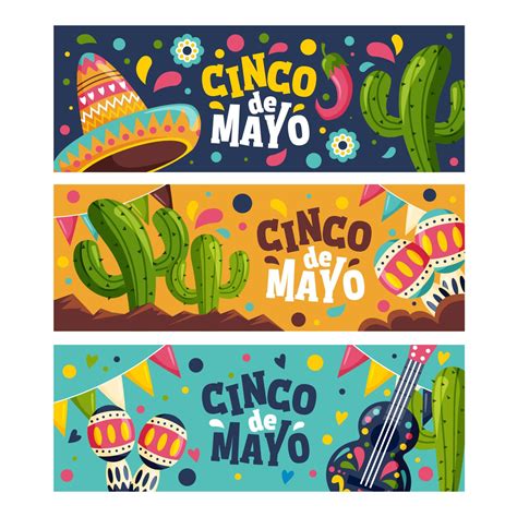 Cinco De Mayo Banner Collection 5387527 Vector Art At Vecteezy