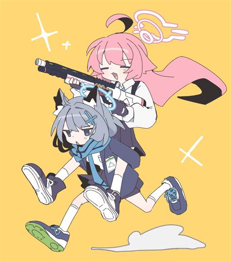 Shiroko And Hoshino Blue Archive Drawn By Hamu Chan Danbooru