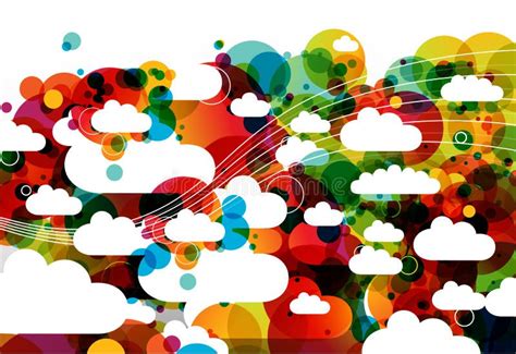 Rainbow Clouds Background Stock Vector Illustration Of Graphic 21664339