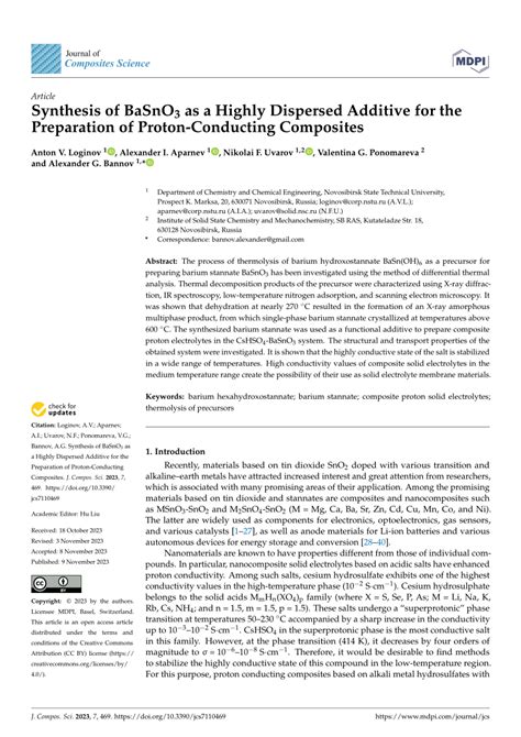 Pdf Synthesis Of Basno3 As A Highly Dispersed Additive For The