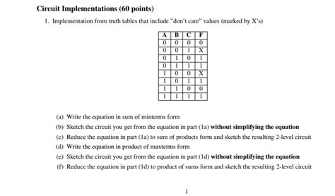 Solved Circuit Implementations 60 Points 1 Implementation
