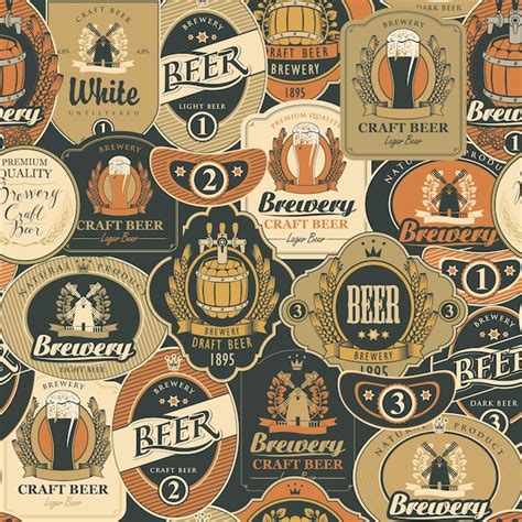 Premium Vector Seamless Pattern On The Theme Of Beer