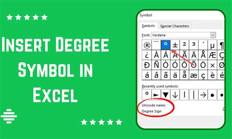 How To Type Degree Symbol Insert Degree Symbol In Excel Earn And Excel