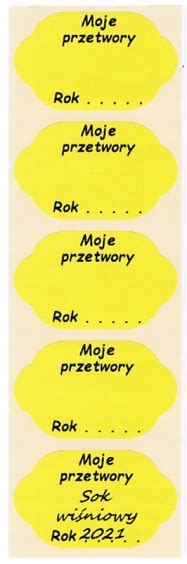 Naklejki Etykiety Na SŁoiki Weki DŻemy Konfitury 13379601118 Oficjalne Archiwum Allegro
