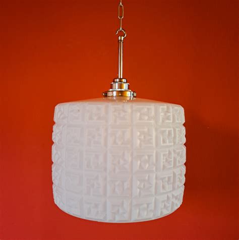 Mid Century Geometric Opaline Glass Ceiling Pendant Light Mid Modern Lighting