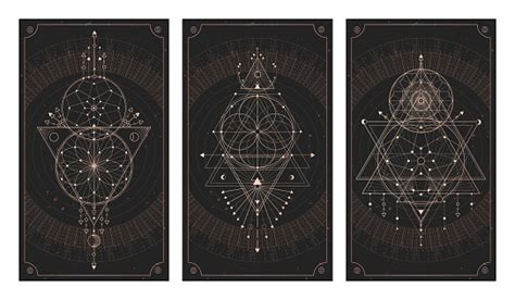 기하학적 기호 그런지 텍스처 및 프레임이있는 세 가지 어두운 배경의 벡터 세트입니다 0명에 대한 스톡 벡터 아트 및 기타 이미지 0명 Freemasons 개체 그룹