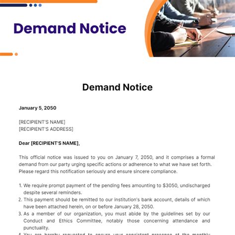 Free Demand Notice Template To Edit Online
