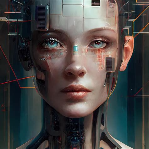 Premium Photo Female Humanoid Robot With Artificial Intelligence