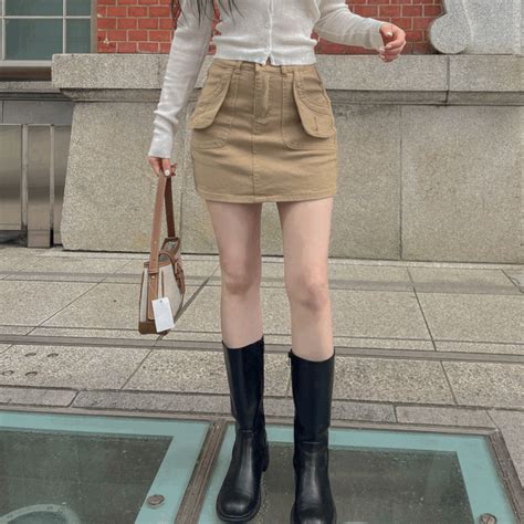 무배🚀 [유니크💖속바지안감] 3size 투버튼 빅 포켓 H라인 치마 바지 빈티지 힙 미니 데님 스커트 스판 면 숏 골반 팬츠 Y2k 하이틴룩 마이크로미니 스커트 S M L 3col