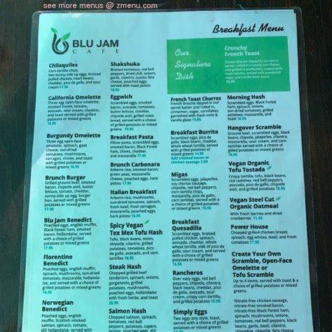 Blu Jam Cafe Menu Atwater At William Emery Blog