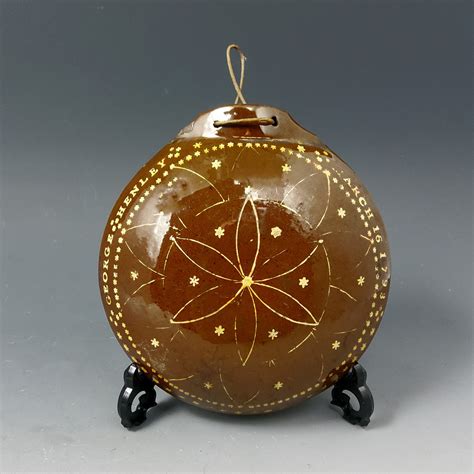 A Fine And Rare Earthenware 18thc Named And Dated Slipware Flask From