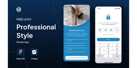 professional style mobile app ui kit figma