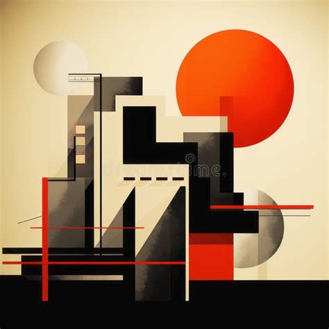 Abstract Illustration Of Buildings In Modular Constructivism Style Stock Illustration
