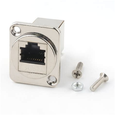 Panel Mount L MM RJ P C Cat Connector Dual Port Cat Jack RJ Connector