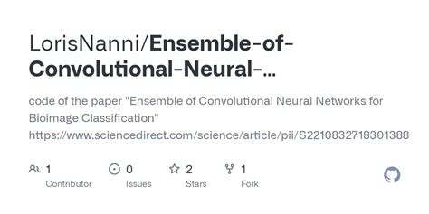 Github Lorisnanniensemble Of Convolutional Neural Networks For