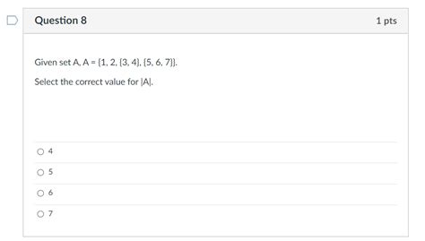 Solved Question 8 1 Pts Given Set A A 1 2 3 4 5