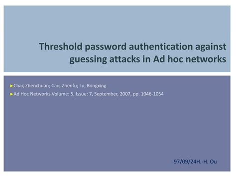 Ppt Threshold Password Authentication Against Guessing Attacks In Ad