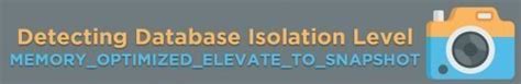 Sql Server Detecting Database Isolation Level Memoryoptimized Elevatetosnapshot Sql