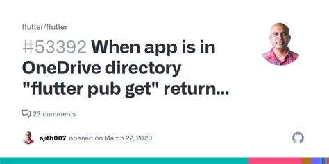 When App Is In Onedrive Directory Flutter Pub Get Returns Error No