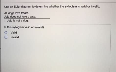solved use an euler diagram to determine whether the
