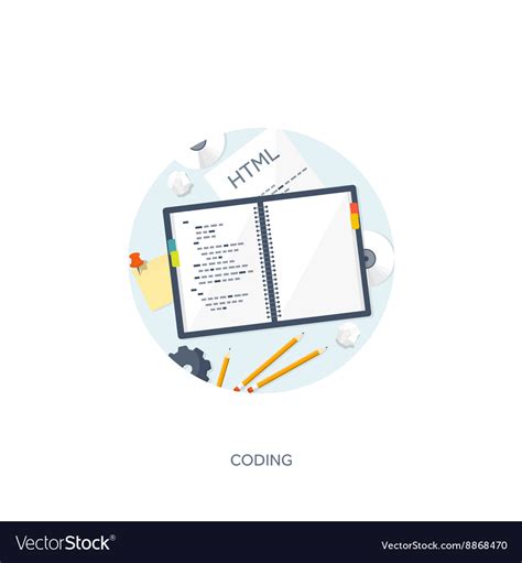 Programmingcoding Flat Computing Background Vector Image