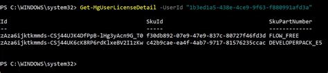 Using Get Mguserlicensedetail In Graph Powershell
