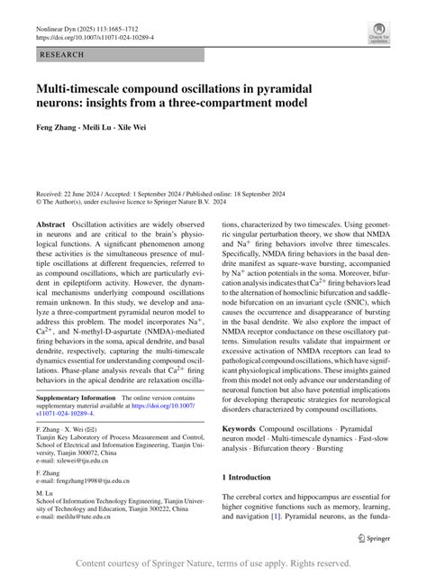 Multi Timescale Compound Oscillations In Pyramidal Neurons Insights From A Three Compartment