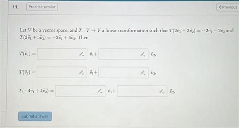 Solved Let V Be A Vector Space And Tv→v A Linear