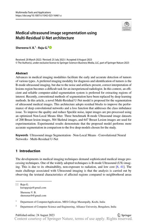 medical ultrasound image segmentation using multi residual u net