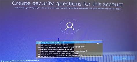 Add Security Questions For Windows 10 Local Account