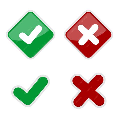 Premium Vector Check Mark And Cross True And Wrong Approved And Denial Illustration Design