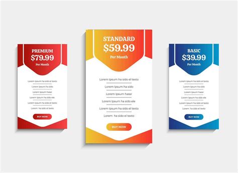 Innovative Pricing Comparison Table Template Design 53966177 Vector Art At Vecteezy