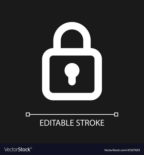Locked Padlock Pixel Perfect White Linear Ui Icon Vector Image
