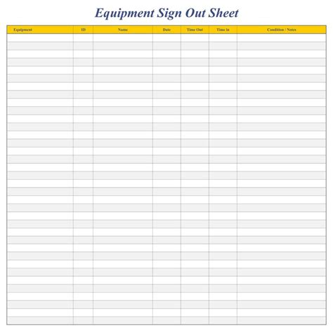 Free Sign Out Sheet Template Free Printable Templates