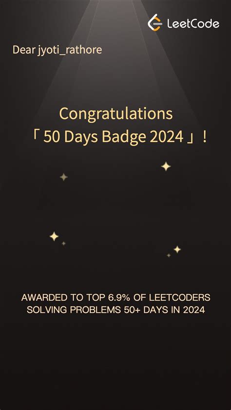 Jyoti Rathore On Linkedin Leetcode Codingchallenge Milestone