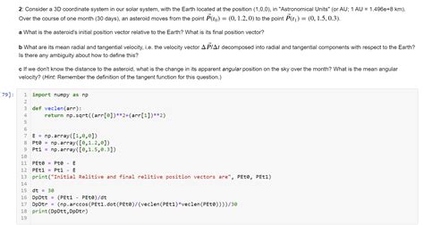 Consider A D Coordinate System In Our Solar Chegg Com
