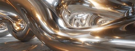 Abstract Swirling Golden Metallic Surface Premium Ai Generated Image