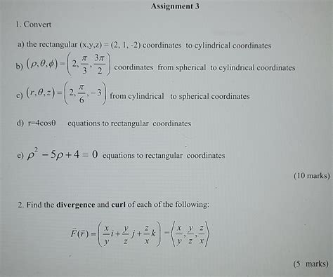 Solved Assignment Converta The Rectangular Chegg