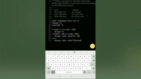Python Program To Calculate Electricity Bill Youtube