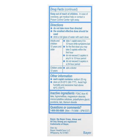 Aleve Naproxen Sodium Tablets 220 Mg 90 Caplets