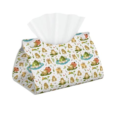 Sikiie Cute Frog Leather Tissue Box Cover Rectangle Long Tissue Box