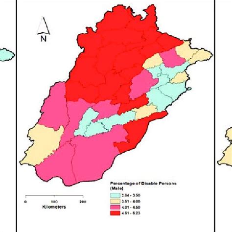 Urban Spatial Distribution Of Percent Disabled Persons By Districts In